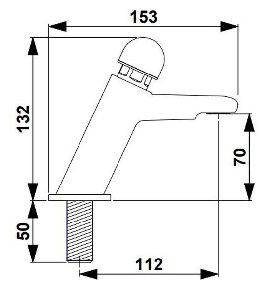Francis Performa Non-Concussive Push Button Mixer Basin Tap, 360070