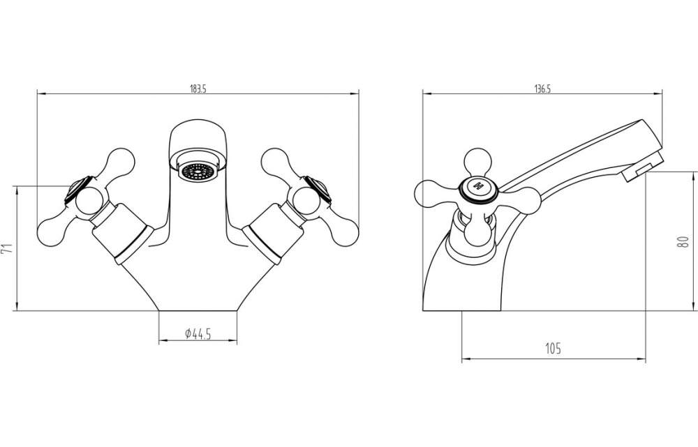Saxony Basin Mixer - RDBS105750