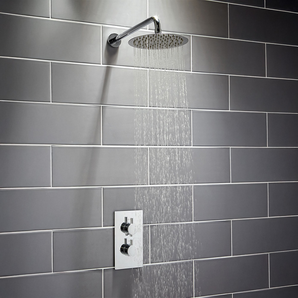 Scudo 335mm Chrome Round Shower Wall Arm, WALLARM002L