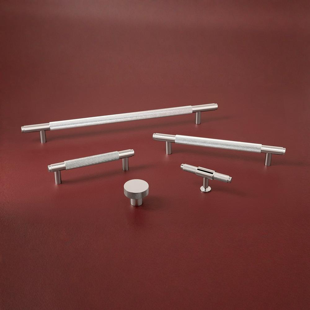 Scudo Knurled 95mm T Bar Handle Brushed Chrome Finish, Brushed Chrome ...