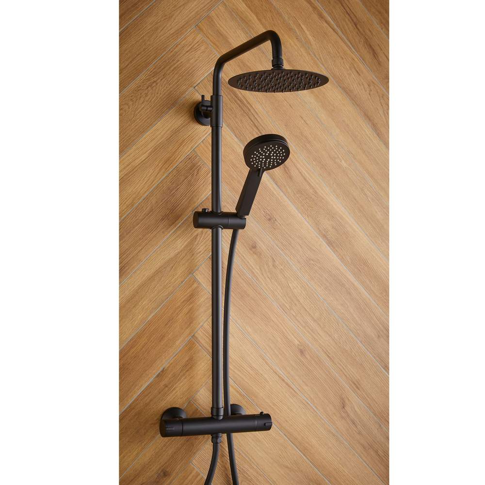 Spey Series 2 Black Dual Head Thermostatic Shower Kit - Highlife Bathrooms