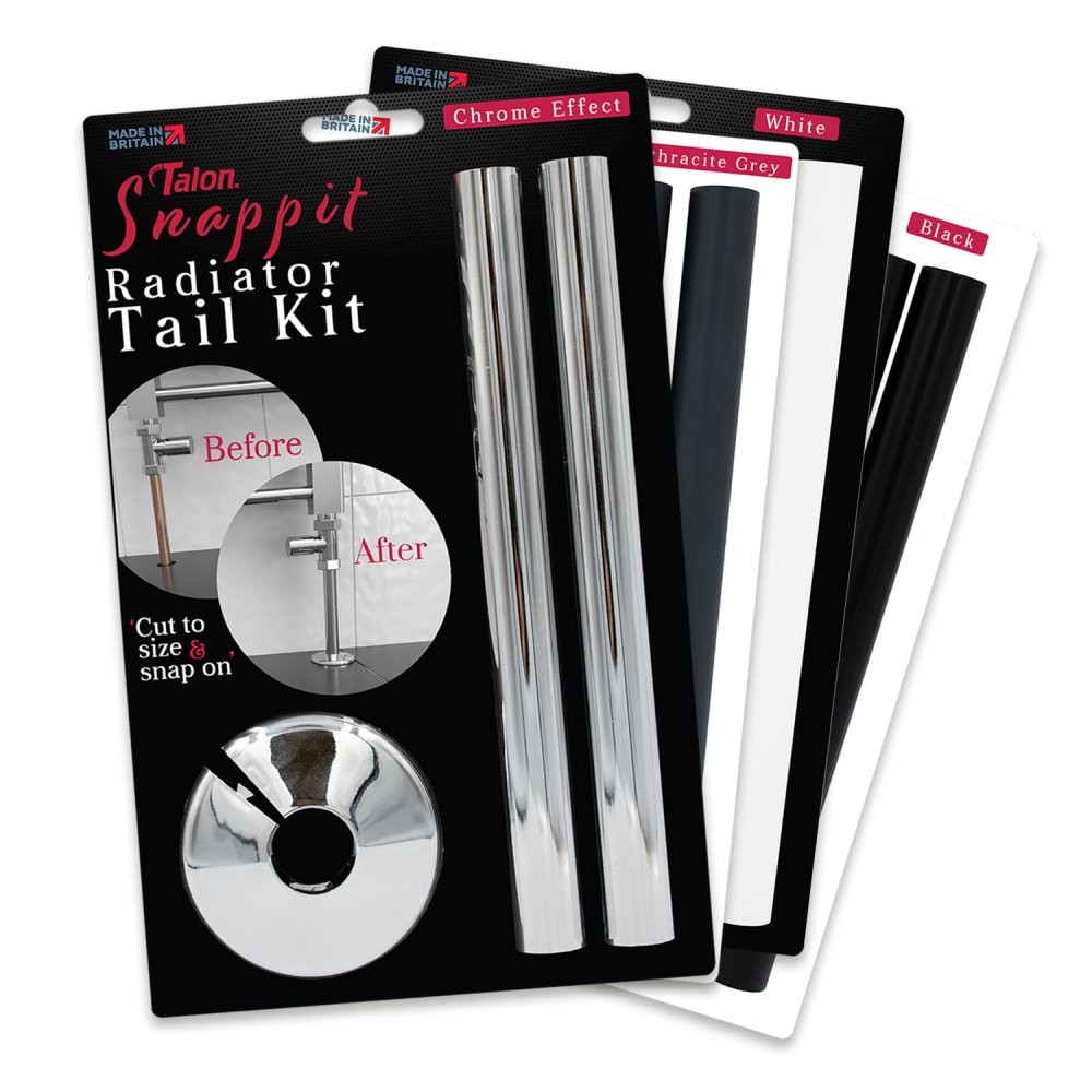 Talon White Radiator Pipe Cover & Caps