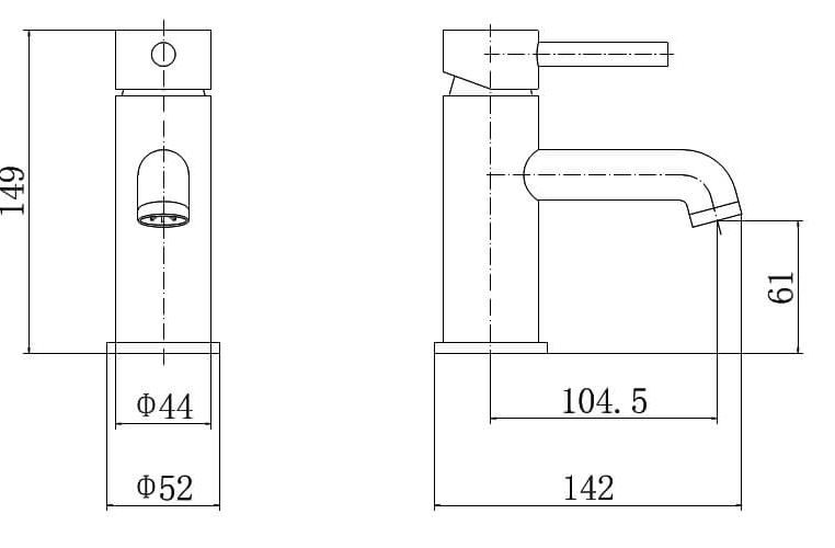 Ottone Brass Monobloc Basin Mixer Tap - Kartel - TAP140OT
