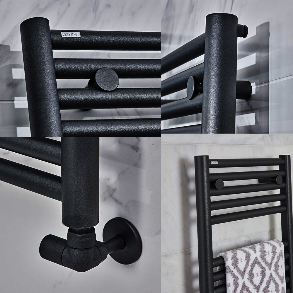 Tissino Hugo2 1652 x 400 Matt Black Towel Radiator, THU-111-MN