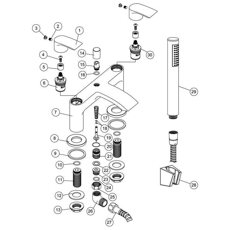 Venetian Bath Shower Mixer - RDBS105749