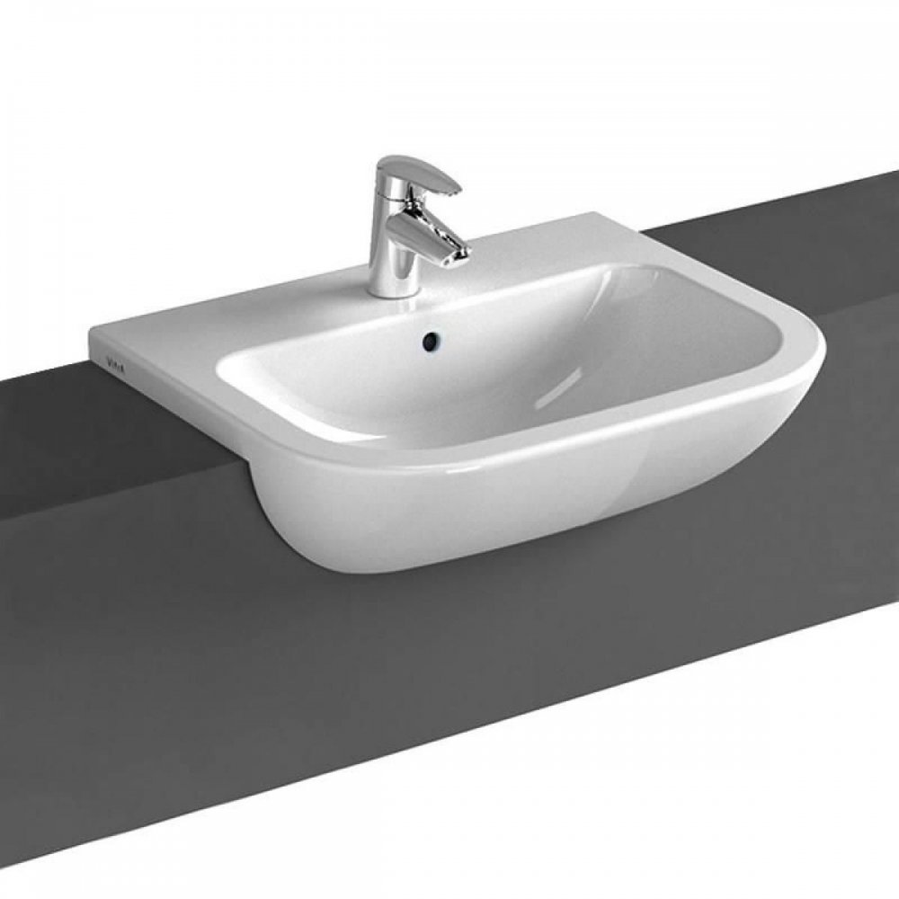 VitrA S20 Semi-Recessed Basin 550mm Single Tap Hole