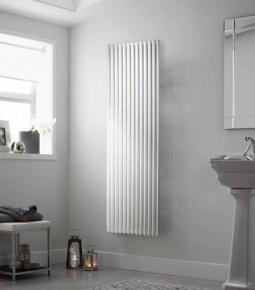 DQ Vulcano Single 1971 x 600 White Vertical Radiator, VUL1-197/15V-W
