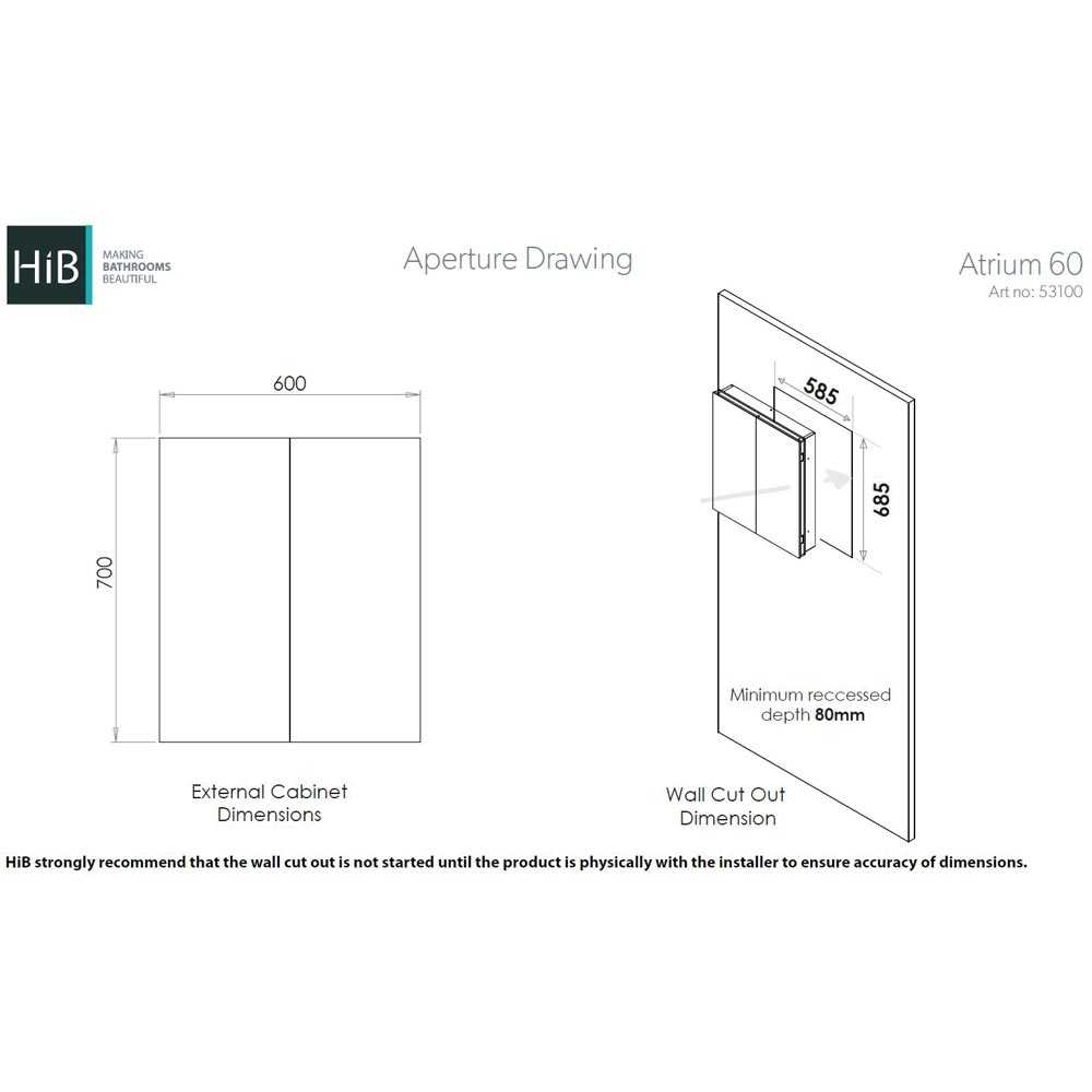 hib Atrium 60 LED Bathroom Mirror Cabinet - 53100