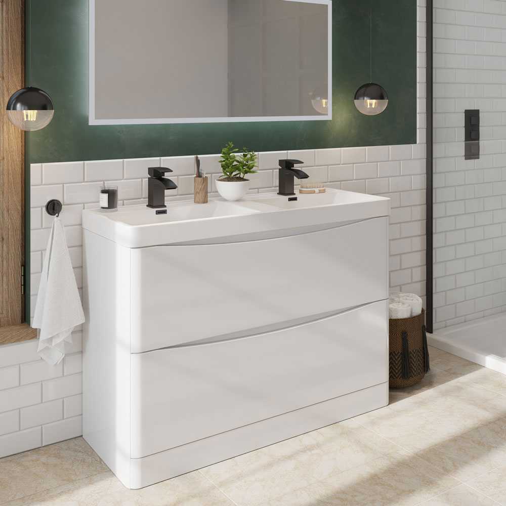 Scudo Bella 1200 Gloss White Floor Standing Vanity