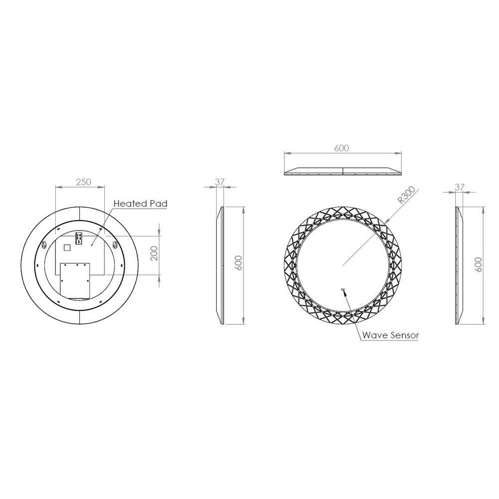 hib Bellus 60 LED Bathroom Mirror 600mm - 79580100