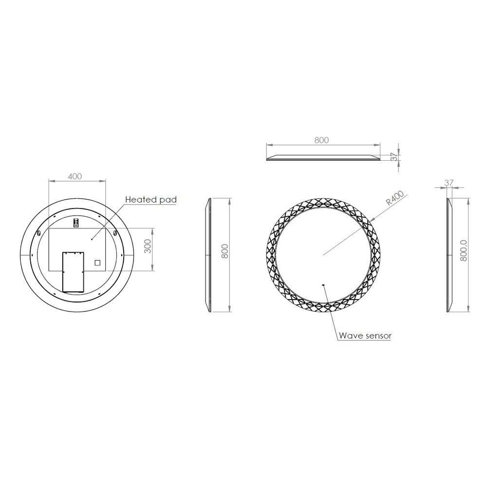 hib Bellus 80 Round LED Bathroom Mirror 600mm