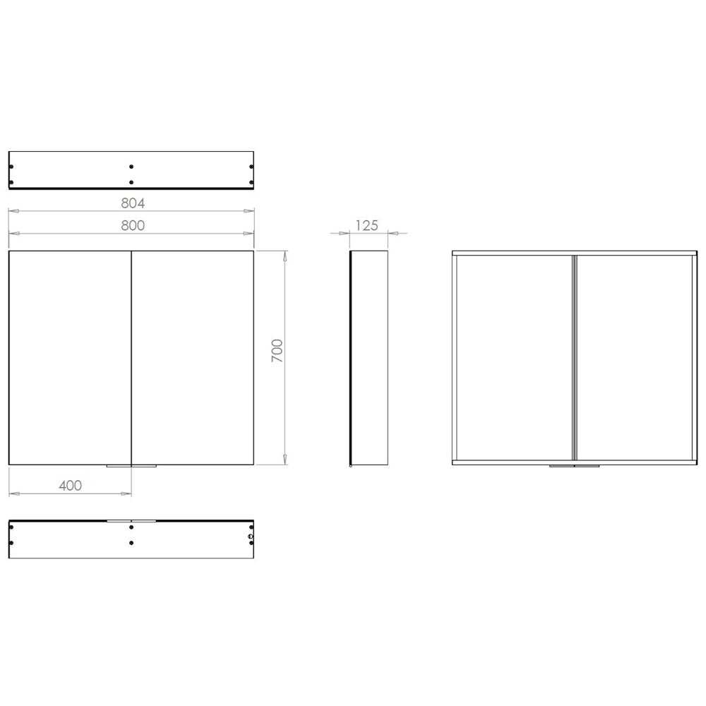 hib Eris 80 Bathroom Mirror Cabinet - 48100