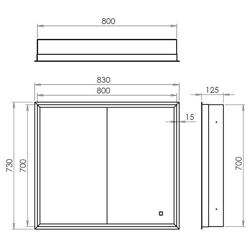 hib Vanquish 80 LED Recessed Bathroom Cabinet - 47800