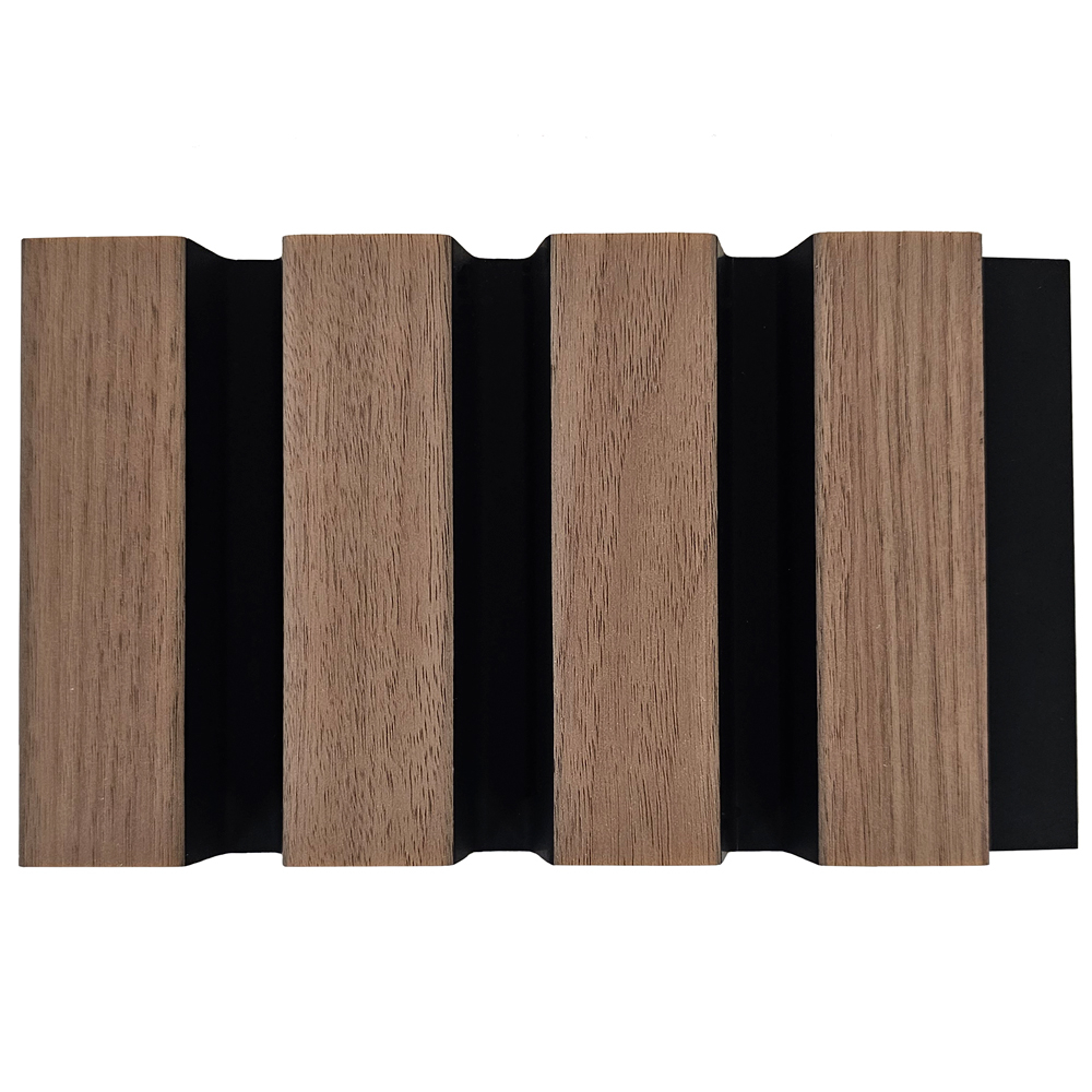 Walnut & Black Waterproof Slat Wall Panel