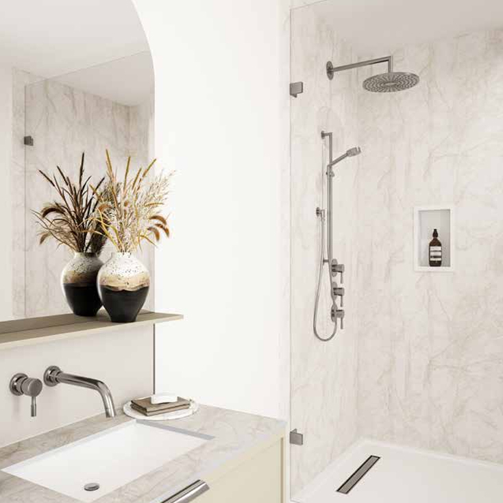 Wetwall Single shelf Recessed Shower Niche 307 x 205 x 99mm