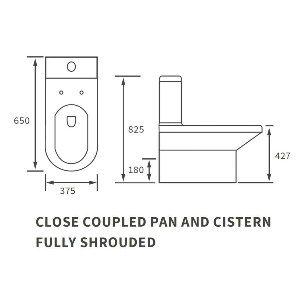 Whistle Closed Coupled Fully Shrouded Toilet & Soft Close Seat - RDBS101513